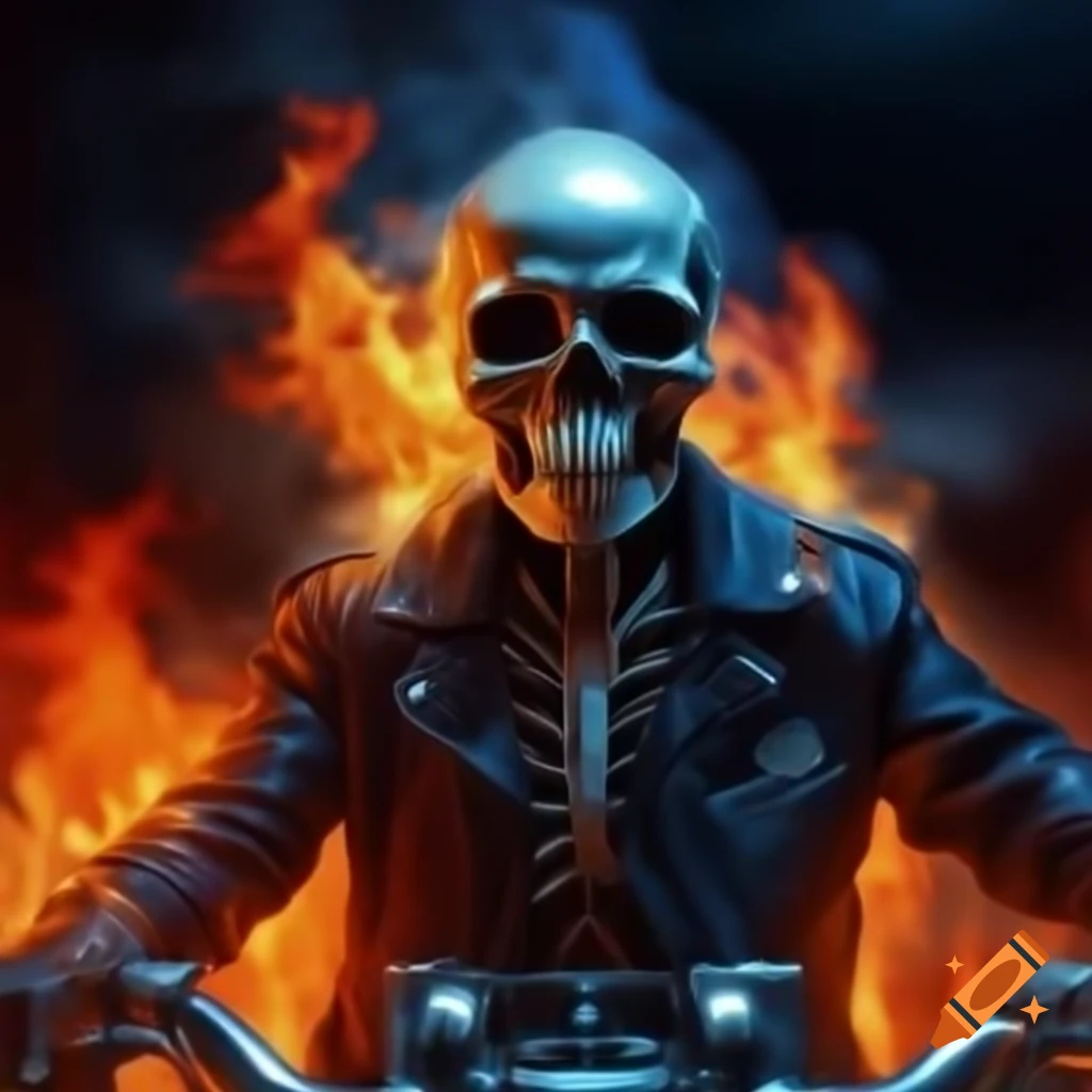 Bottleneck calculator poster featuring a blue flaming skeleton on ...