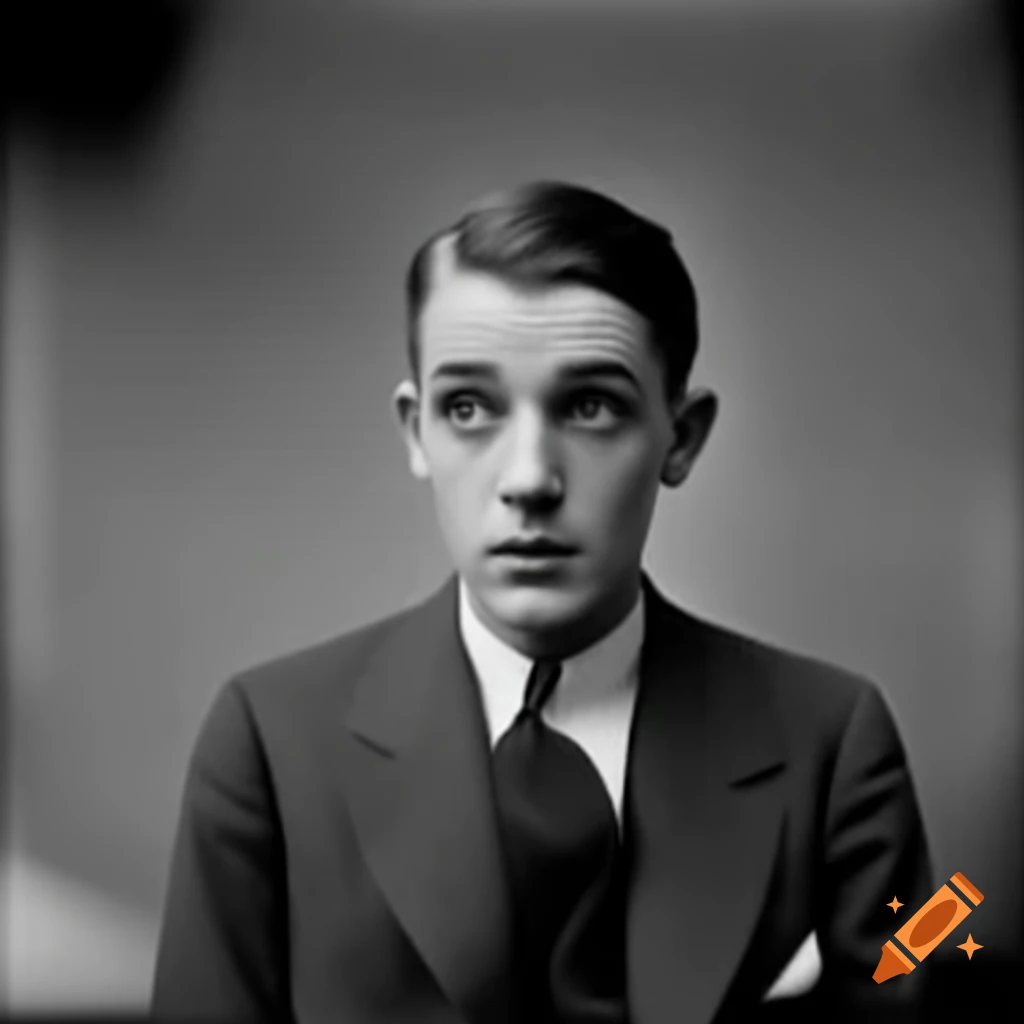 1920s young male secretary in smart suit resembling actor Charles Smith ...