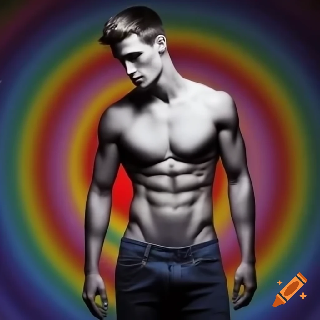 Male supermodel in studio displaying high contrast colors and confident ...