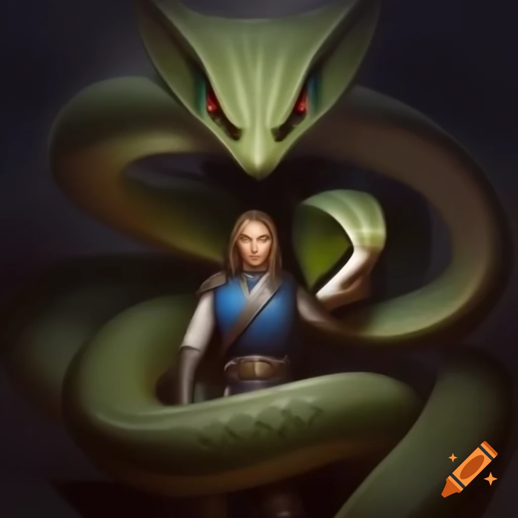 Fantasy art featuring scaled ranger and snake people in dreamlike ...