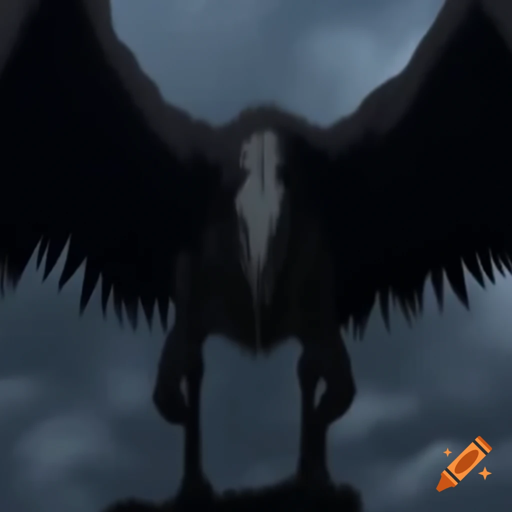 Winged ghoul resembling titan from Attack on Titan on Craiyon