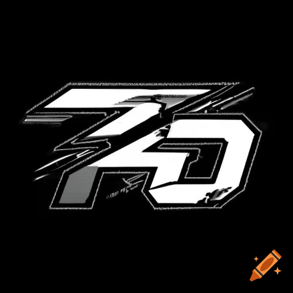 Futuristic racing logo graffiti in black and white featuring 'MA63' on ...