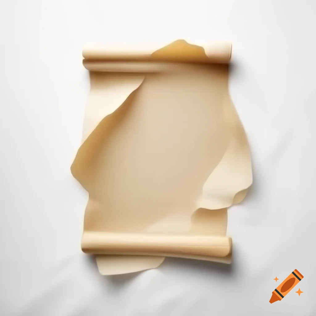 Parchment paper with handwritten message on white background on Craiyon