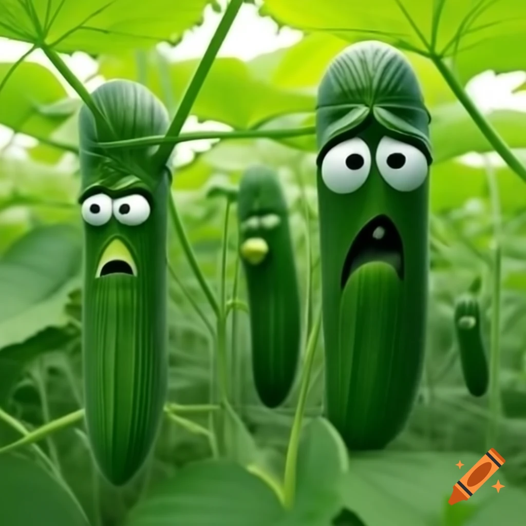 Angry cucumber plants surrounded by various insects, especially black ...