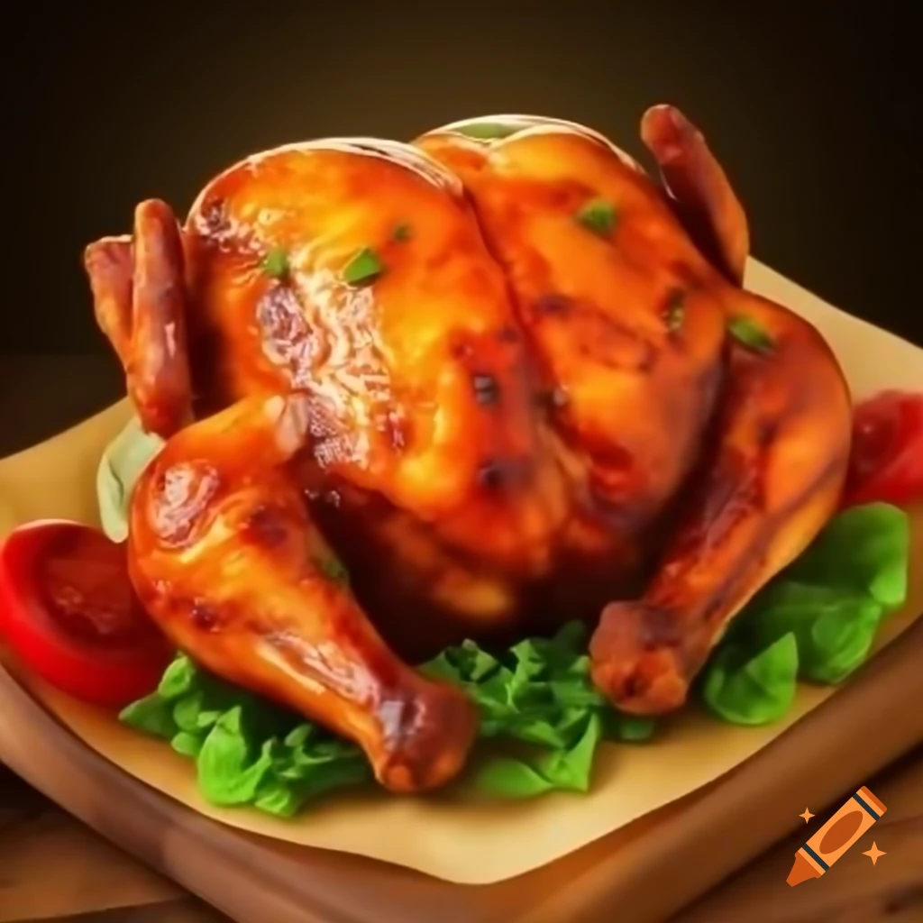 Delicious grilled chicken with food styling, ultra detailed photography ...