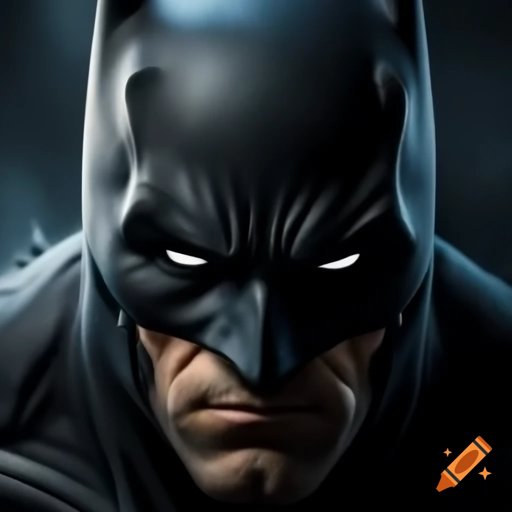 Photorealistic depiction of a dark and brooding Batman on Craiyon