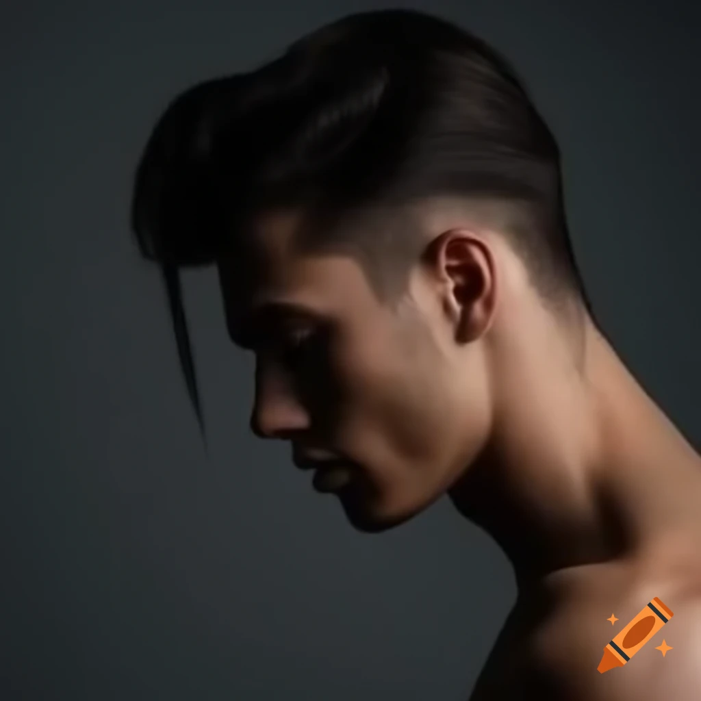 Handsome male supermodel in studio lighting with a gentle smirk on Craiyon