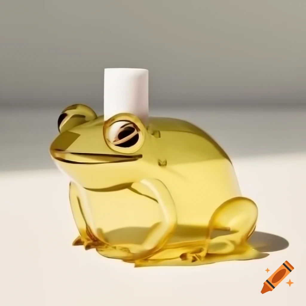 Unique perfume bottle designed as a sweating frog on Craiyon