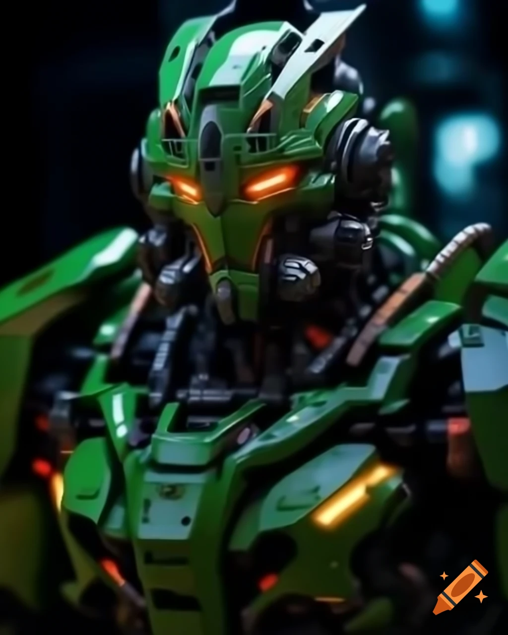 Dramatic illustration of nature-themed mecha robot with hyper detail on ...