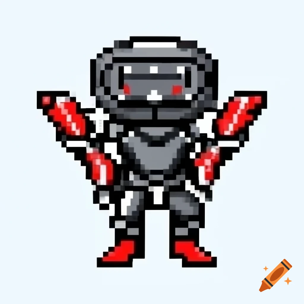 16-bit pixel art of sci-fi soldier in dark armor with melee weapon on ...