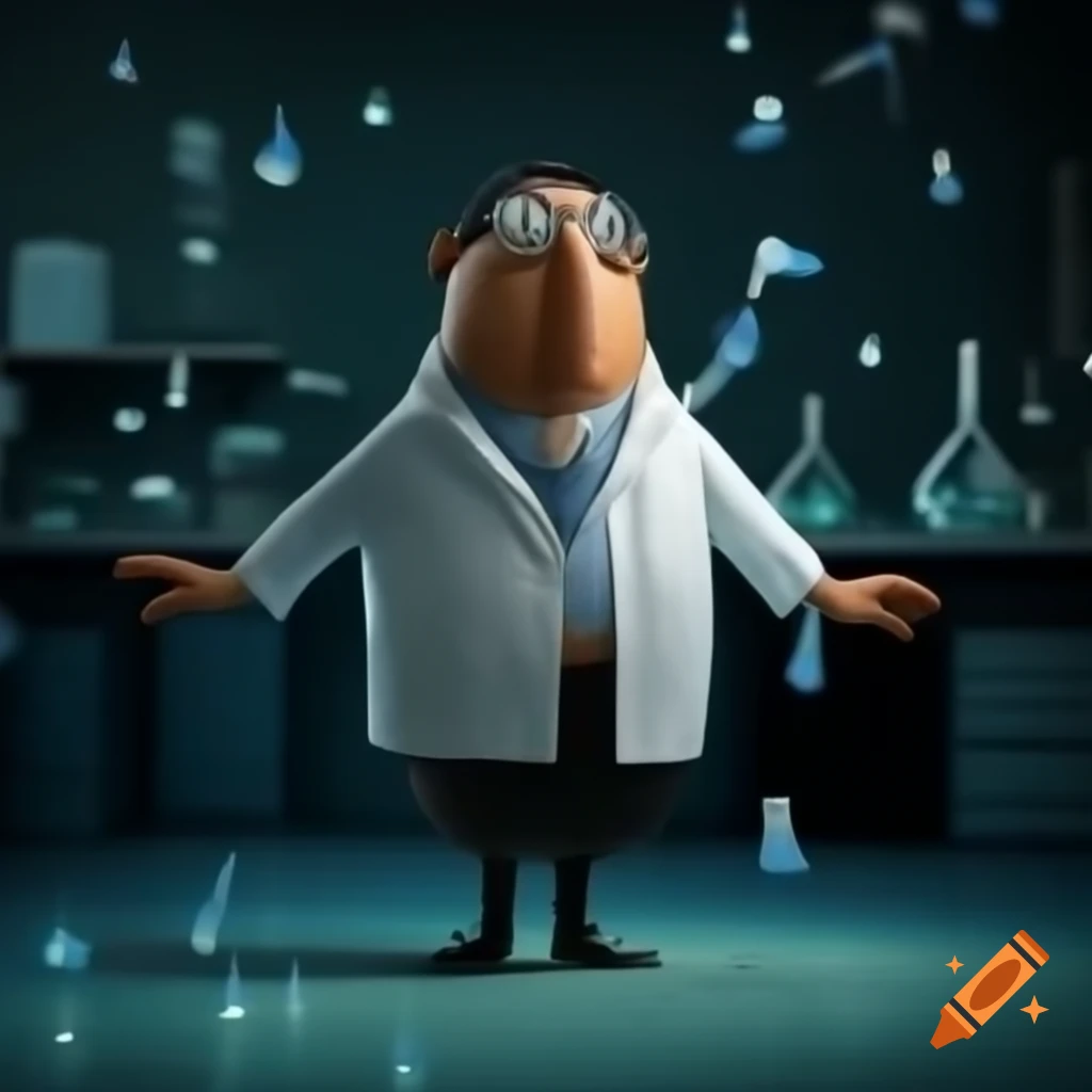 Scientist dancing alone in laboratory on Craiyon