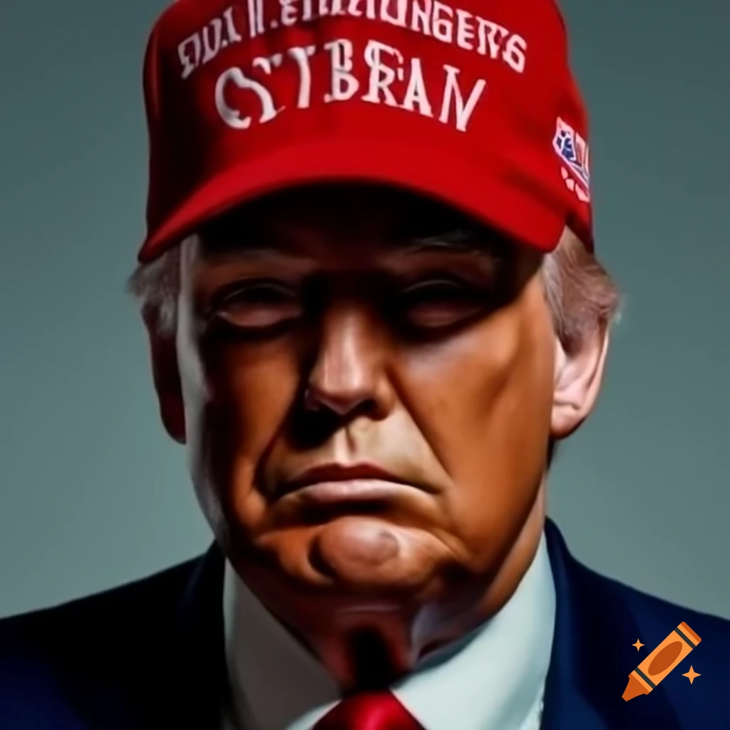 Realistic design of Donald Trump wearing a red cap with 'MSGA' in white ...