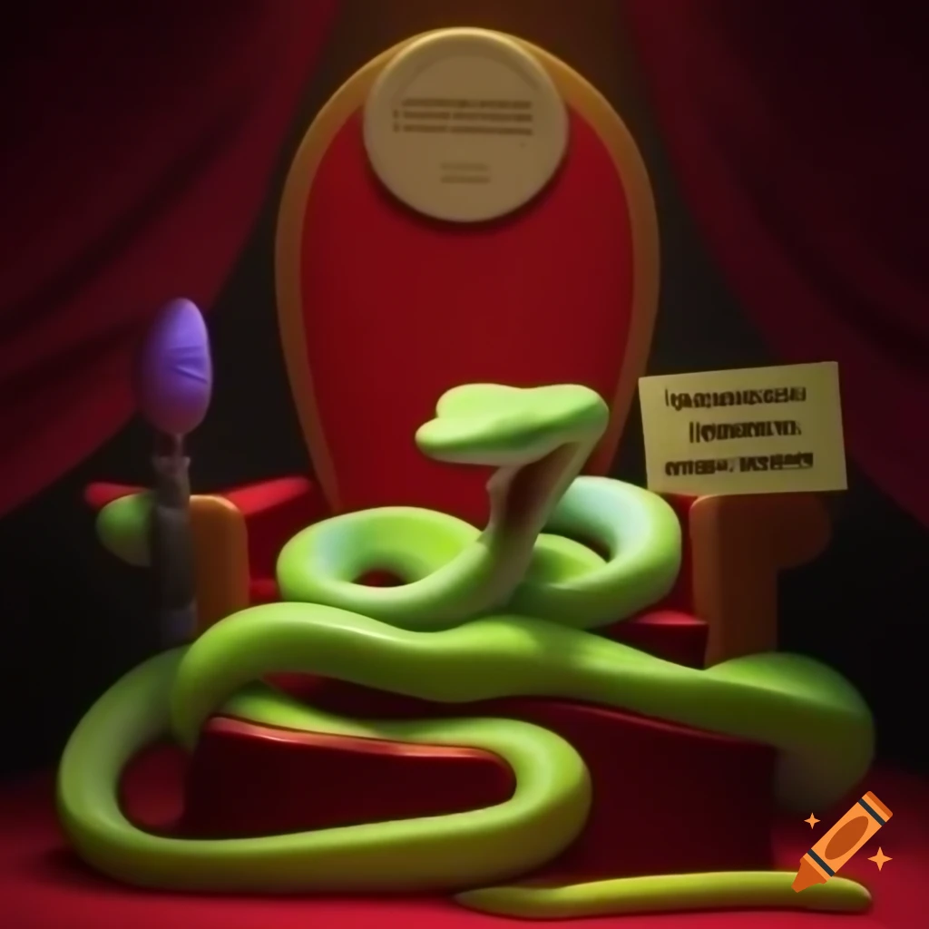 Snake on throne representing Slytherin in a large kingdom on Craiyon