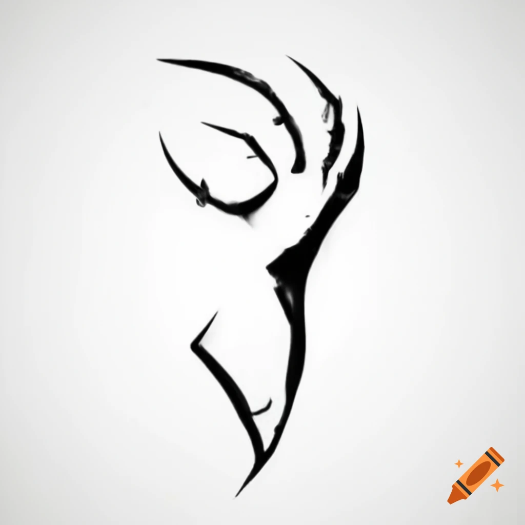 Stylized black and white design of a curved claw on Craiyon