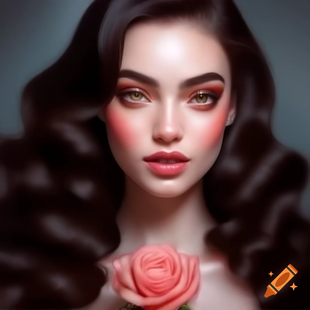 Hyper-realistic digital portrait of a woman with high-fashion model ...