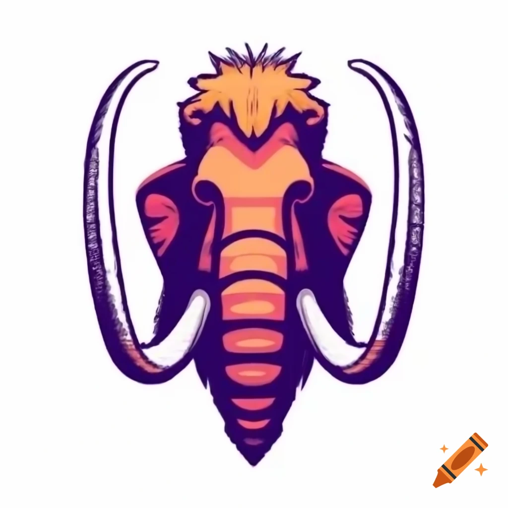 Bold mammoth head design symbolizing primeval power and resilience on ...