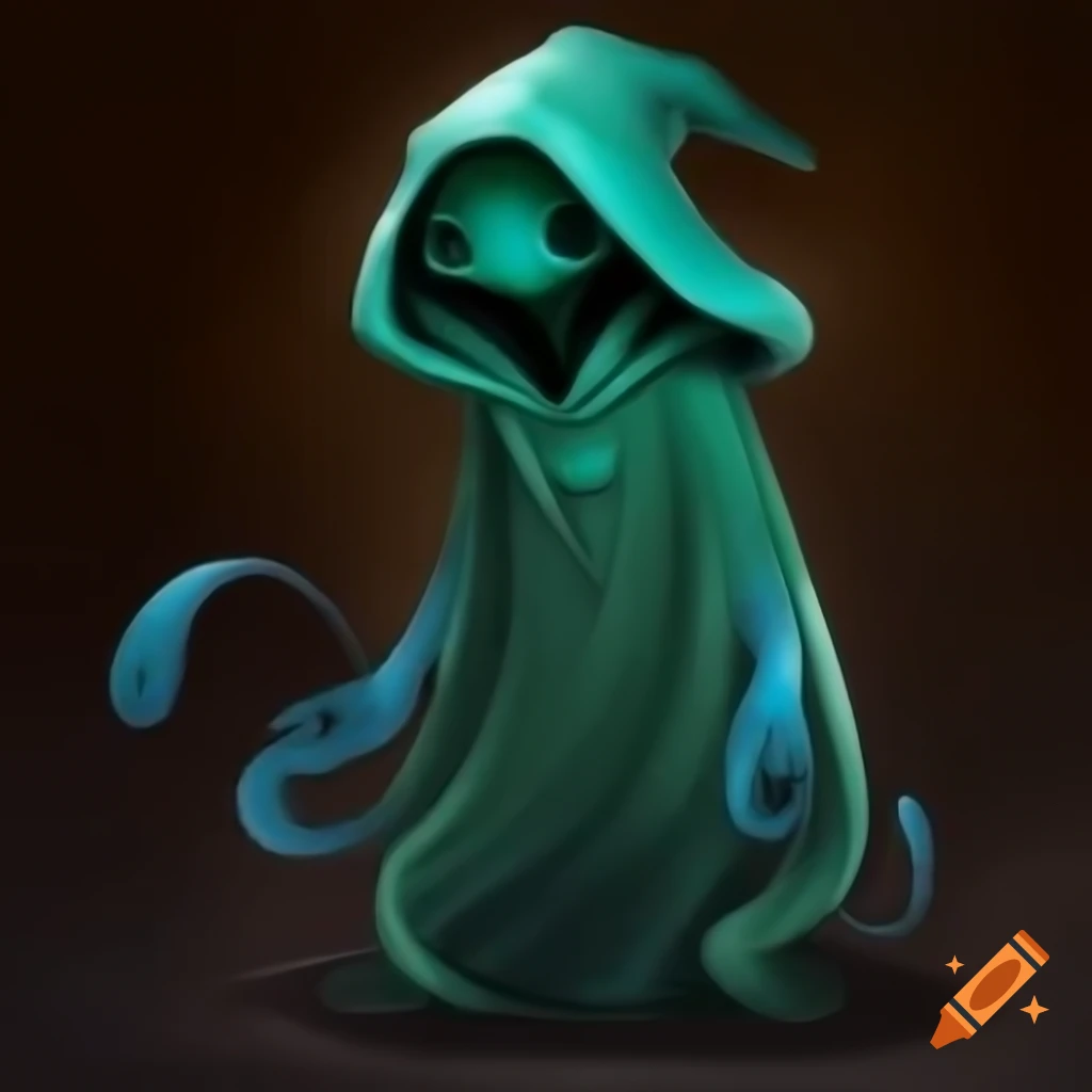 Plasmoid humanoid wizard from DND made of slime elements on Craiyon