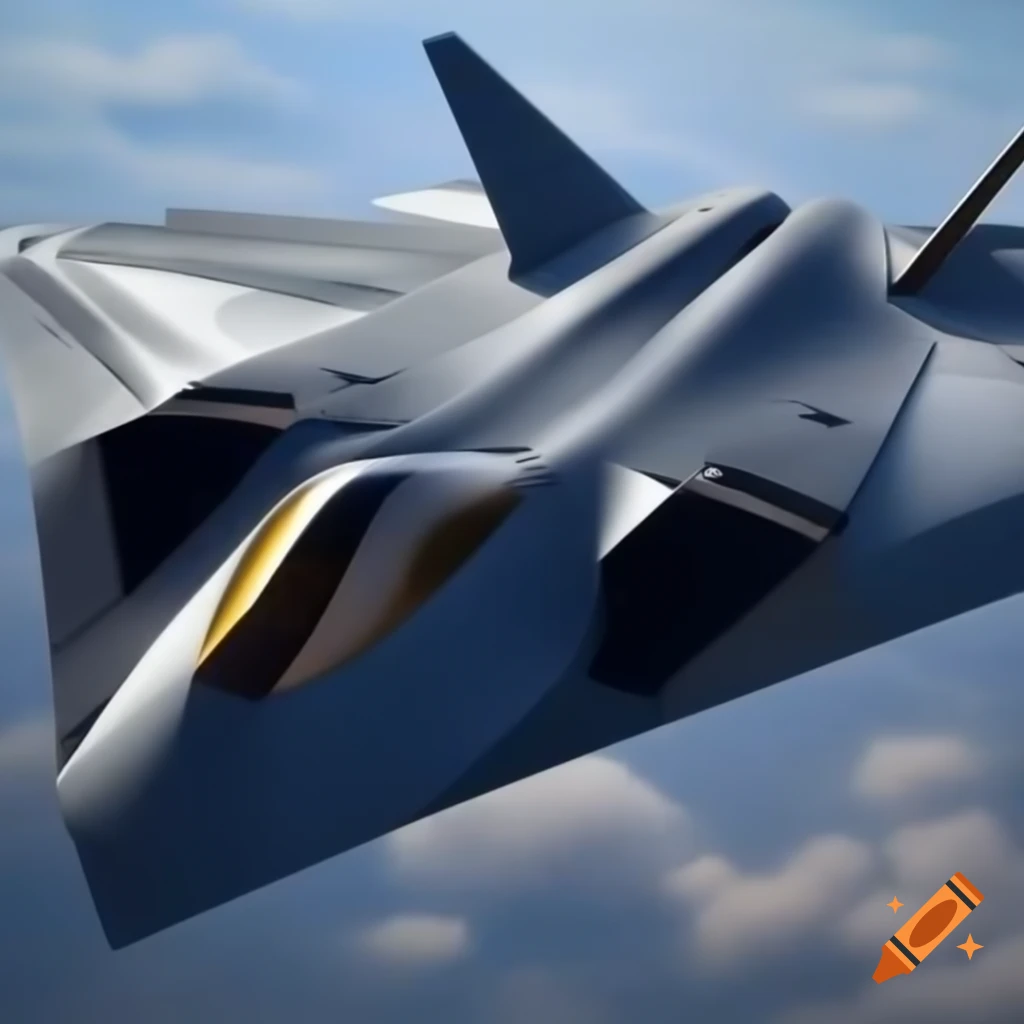 Futuristic stealth aircraft with advanced aerodynamic design on Craiyon