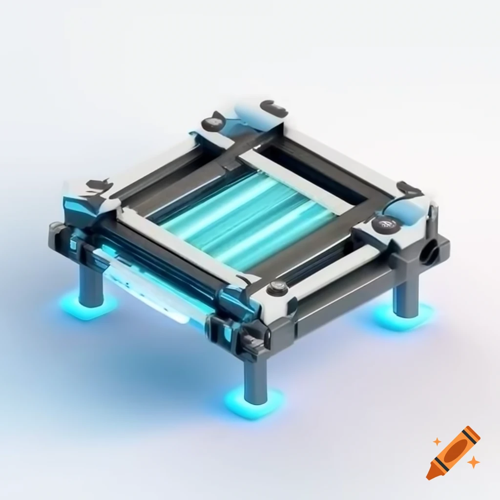 Futuristic EV battery tray with aluminum frame and glowing latches ...