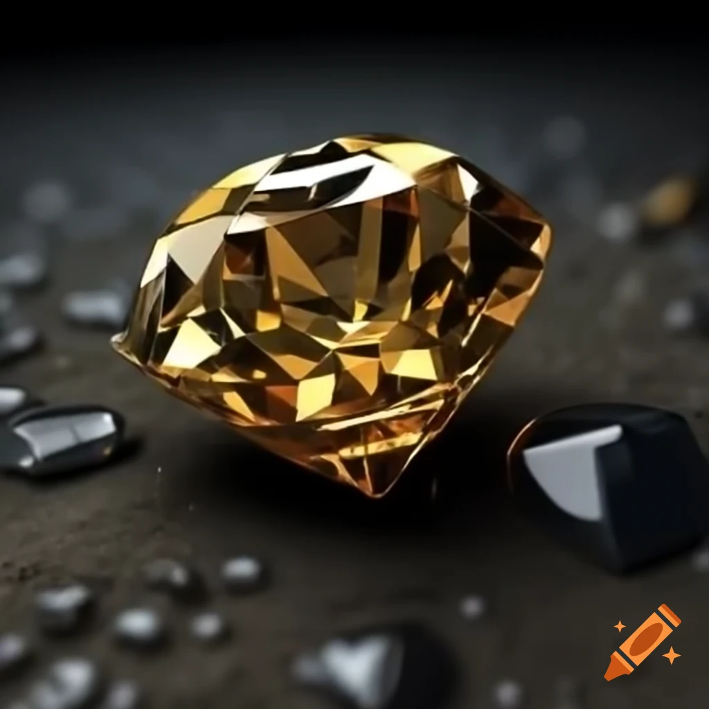 Piles of gold, diamonds, and obsidian on the ground on Craiyon