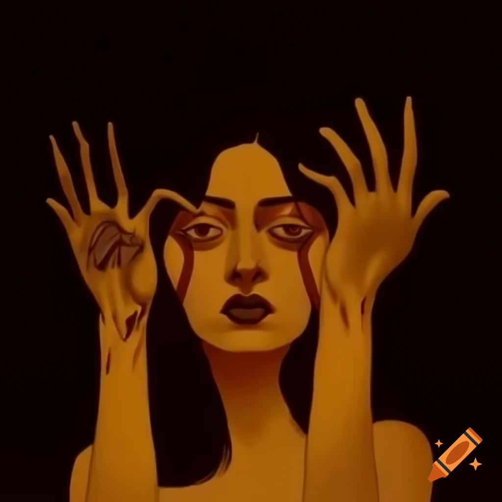 Abstract painting blending realism and surrealism featuring women with ...