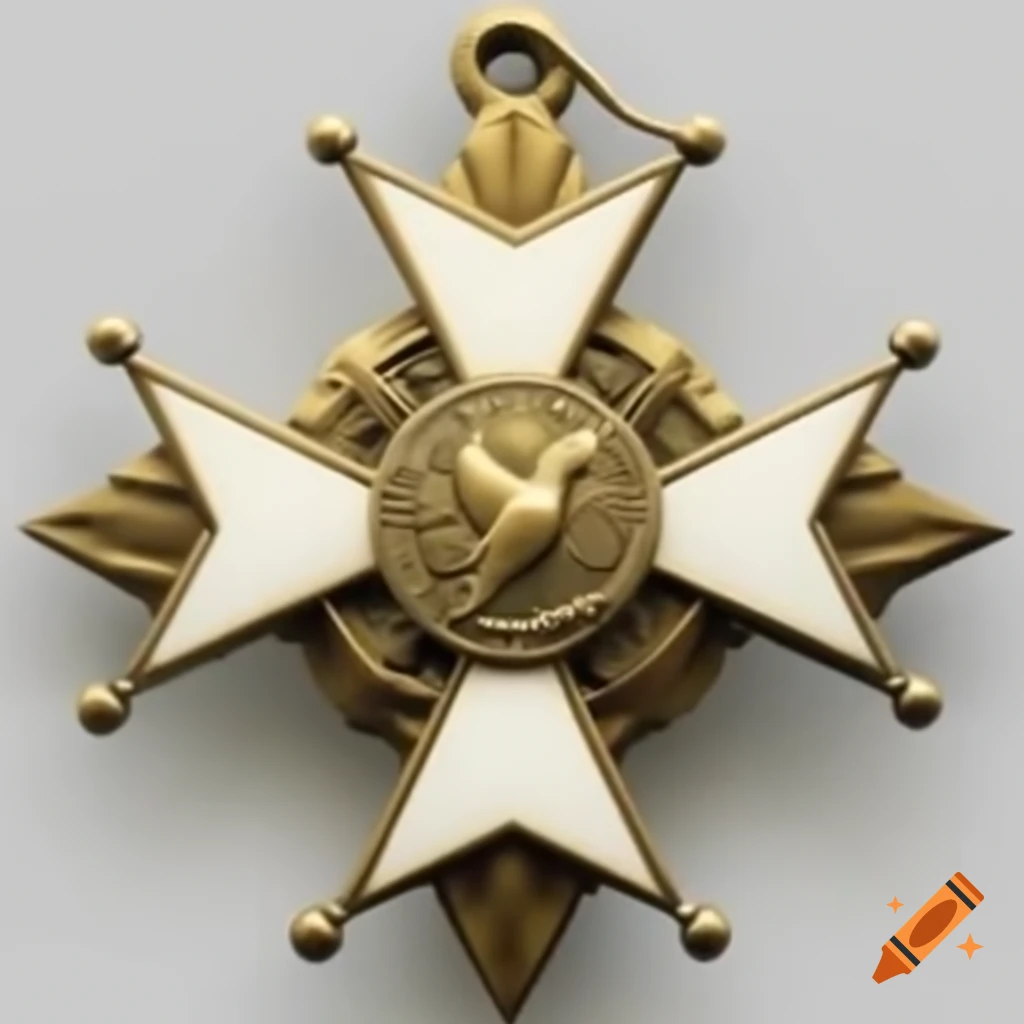 Medal featuring a pigeon and the eight pointed cross of the Order of St ...