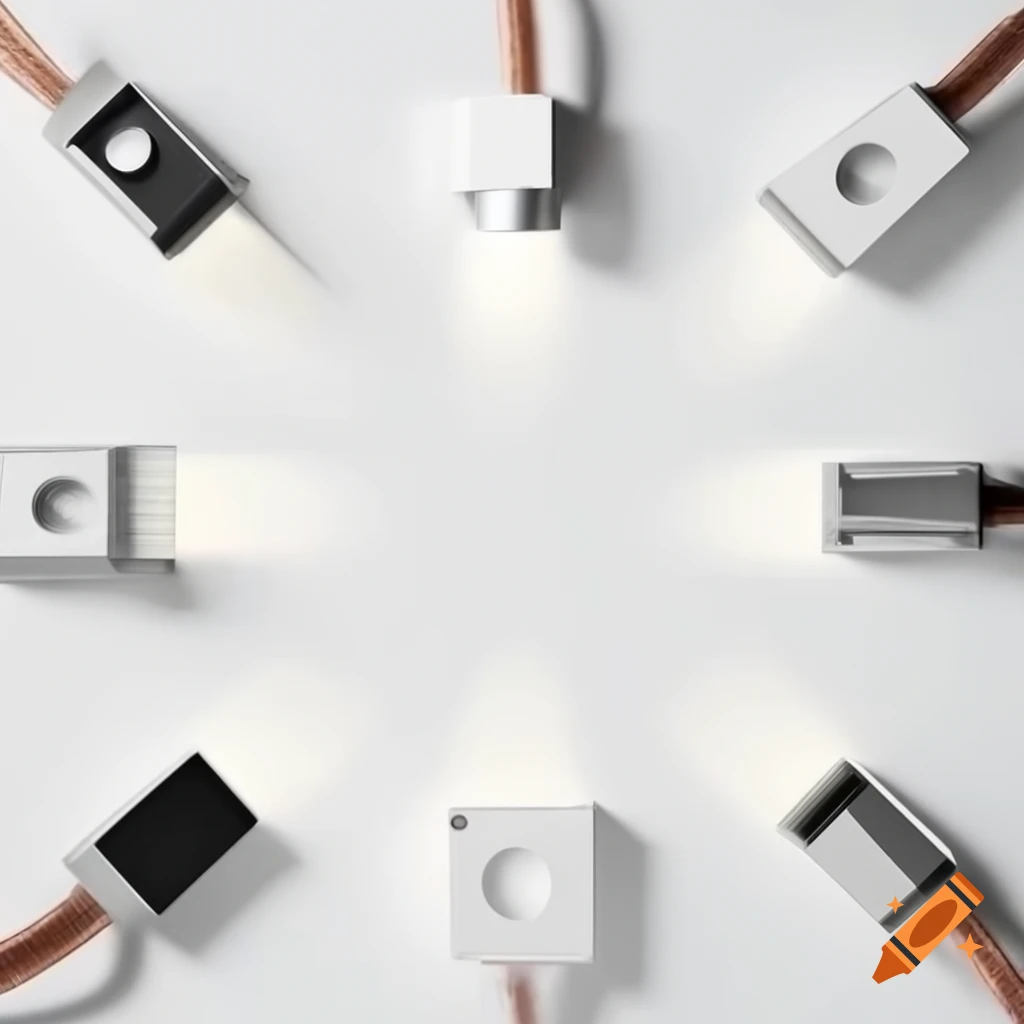 Creative graphic elements on light background for electrical product ...