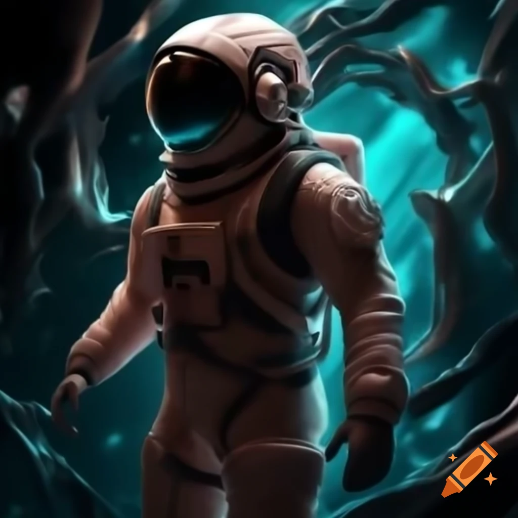 Hyperrealistic portrait of dreadlocked African astronaut in zero ...