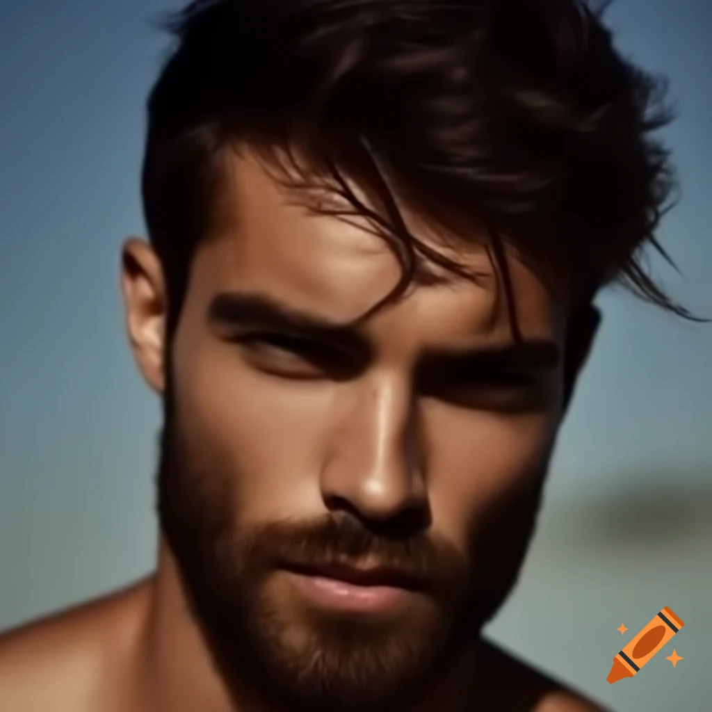 Skinny male supermodel twirling during golden hour on Craiyon