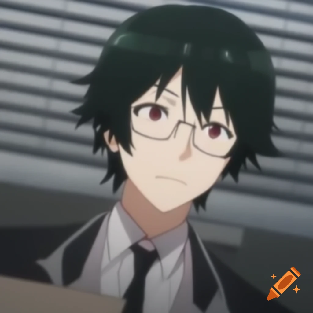 Scene depicting an anime character Son Goku recording with a microphone ...