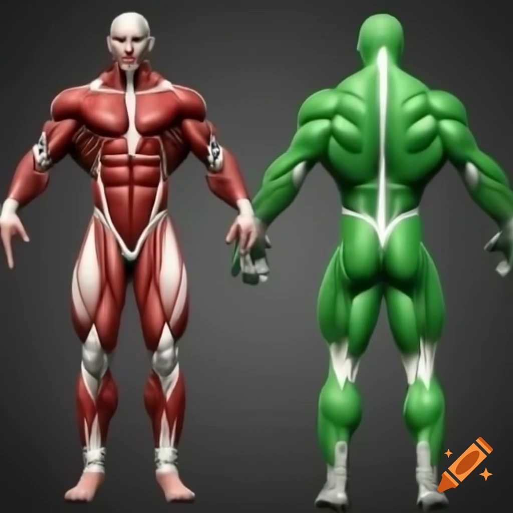 Anatomically accurate human figure showing front and back views for ...
