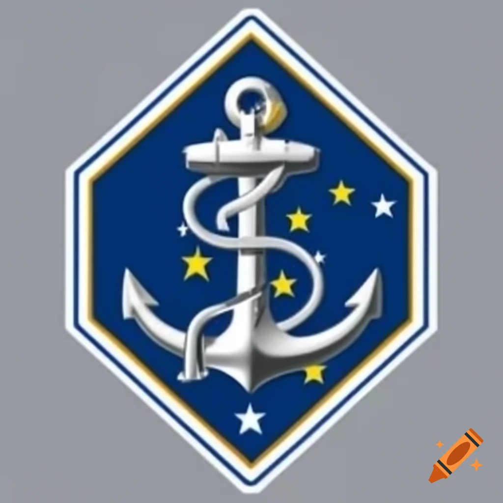 Circular logo of police marine unit featuring anchor, trident, and ...