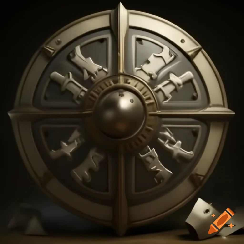 Detailed board game card featuring deformed bone shield on Craiyon