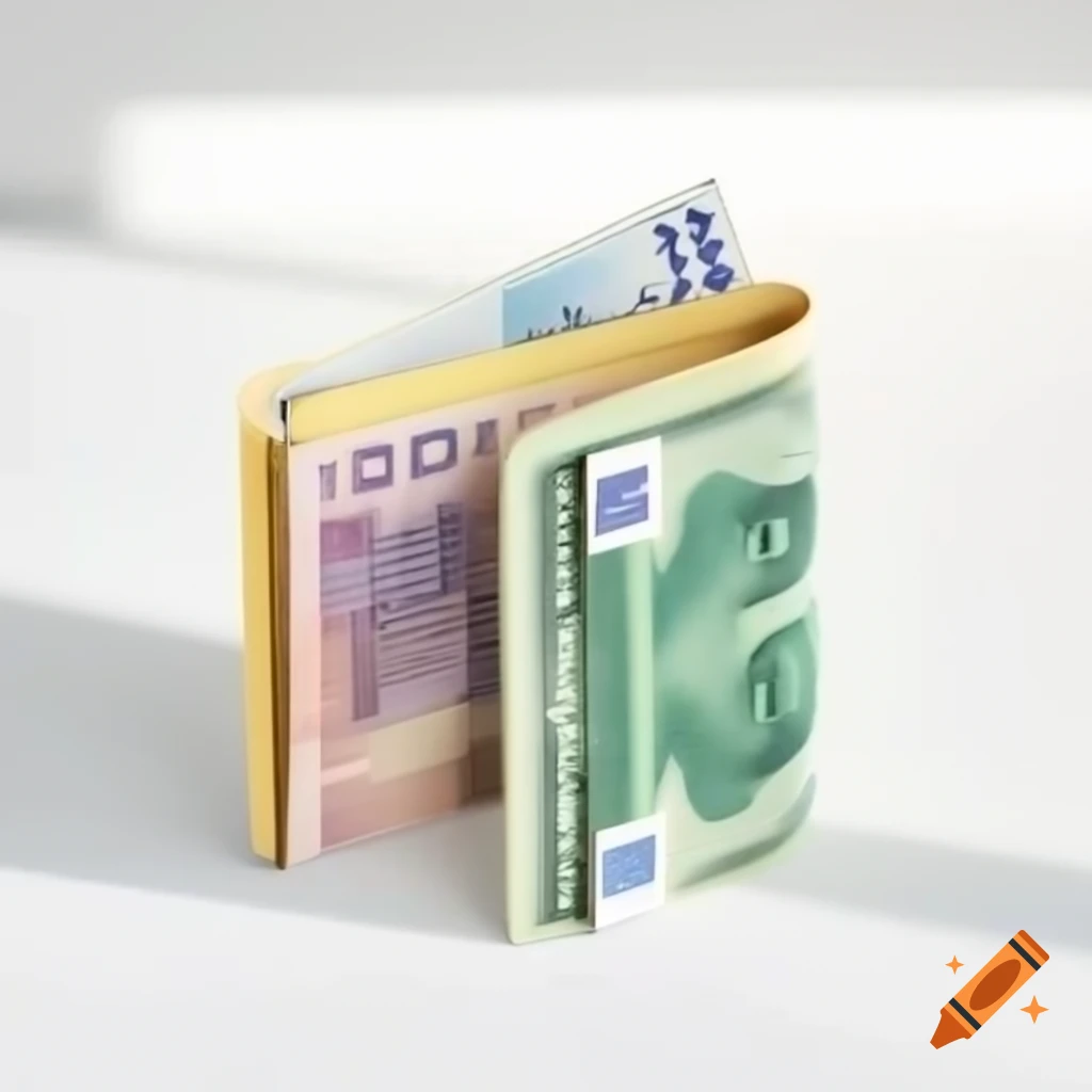 Origami wallet made from Euro banknotes with colorful patterns on Craiyon