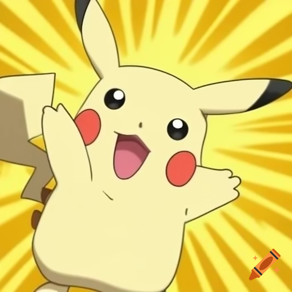 Cartoon Pokemon expressing happiness under bright sunshine on Craiyon