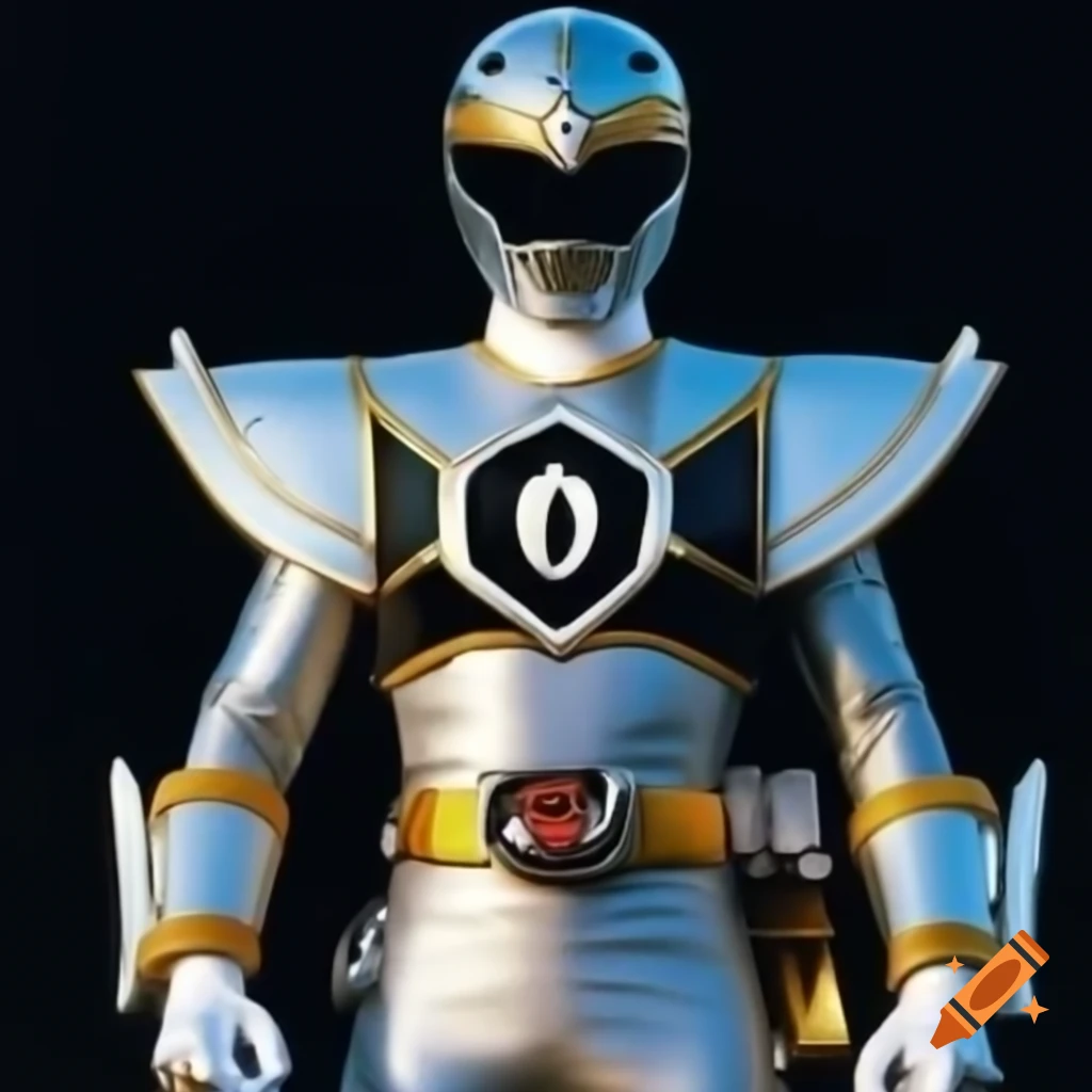 Silver armored hero with infinity symbol and staff on Craiyon