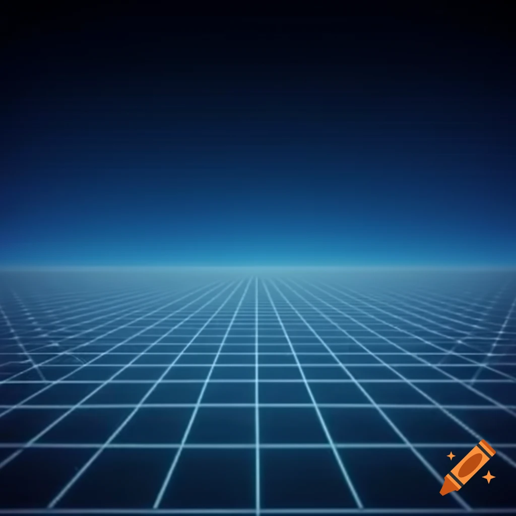 Geometric grid lined horizon in outer space with quantum field on Craiyon