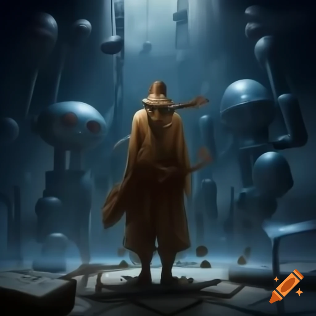 Psychedelic gypsy surrounded by futuristic music elements on Craiyon