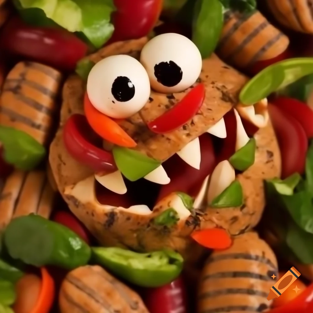 Adorable monster with an appetite, whimsical design on Craiyon