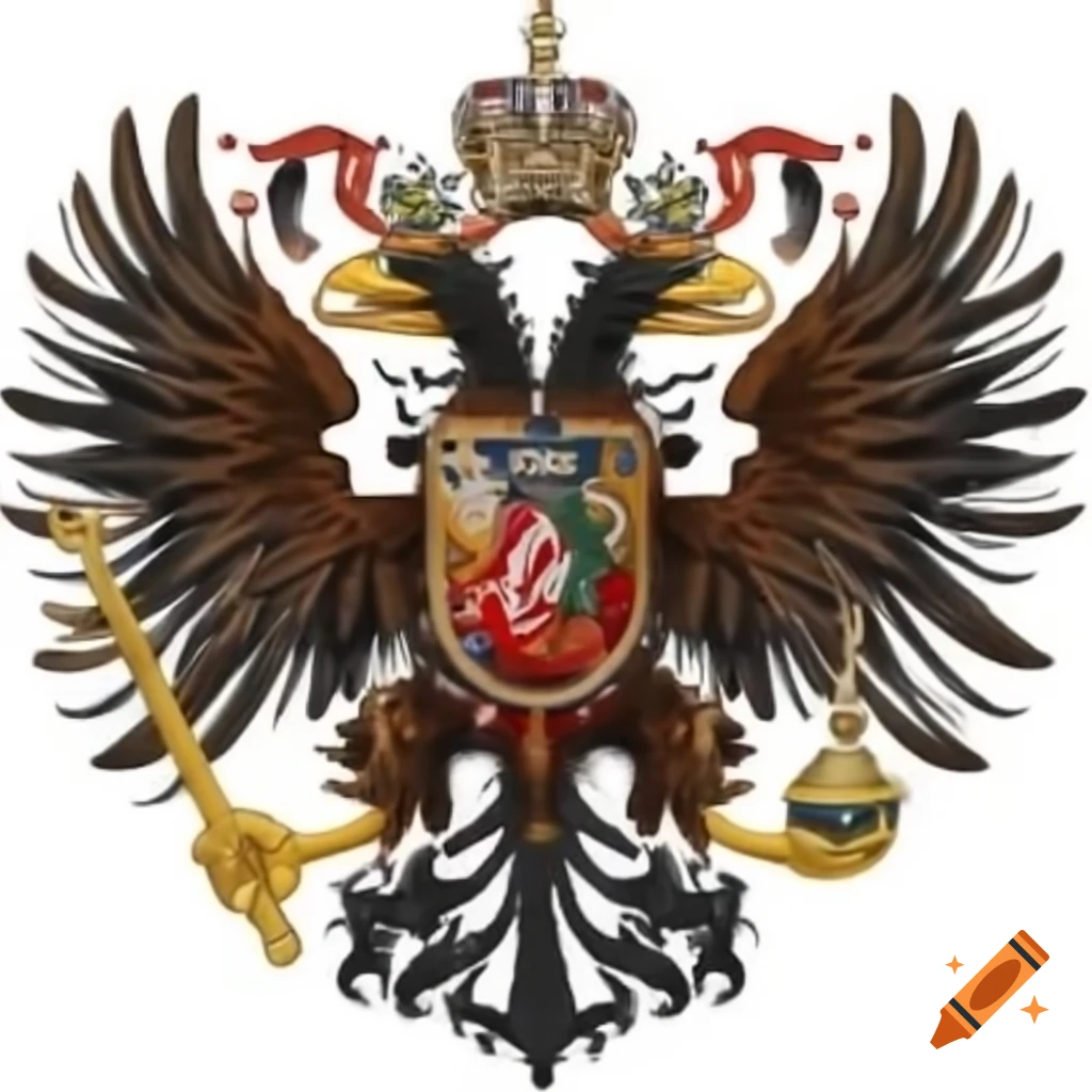 Family crest featuring a majestic eagle with wings spread, symbolizing ...