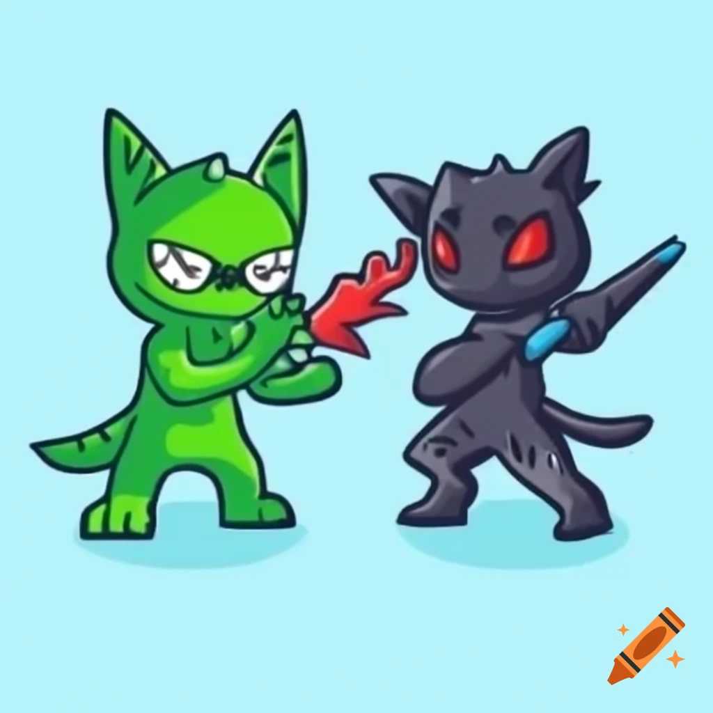 Kitty and Litty facing off against enemies in a dynamic action scene on ...