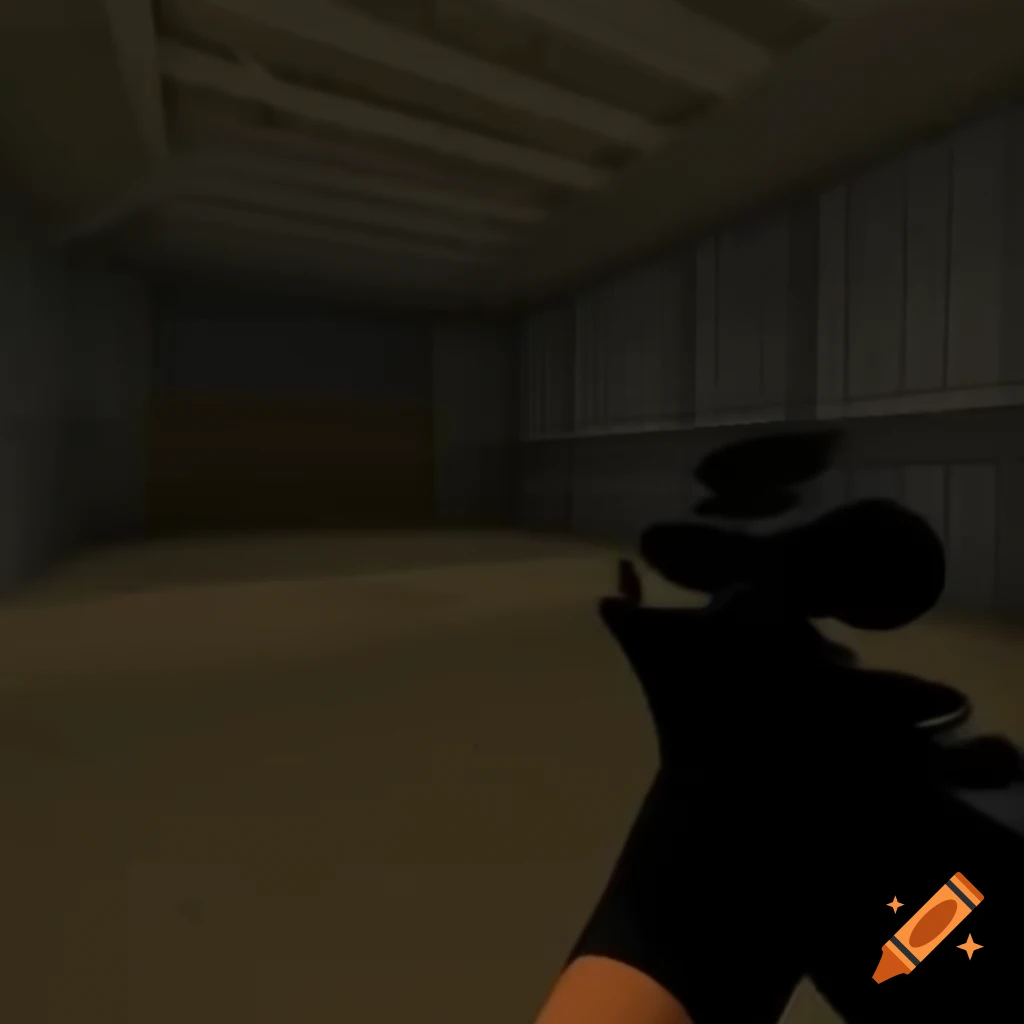 1990's tactical shooter character in unfinished game map render on Craiyon