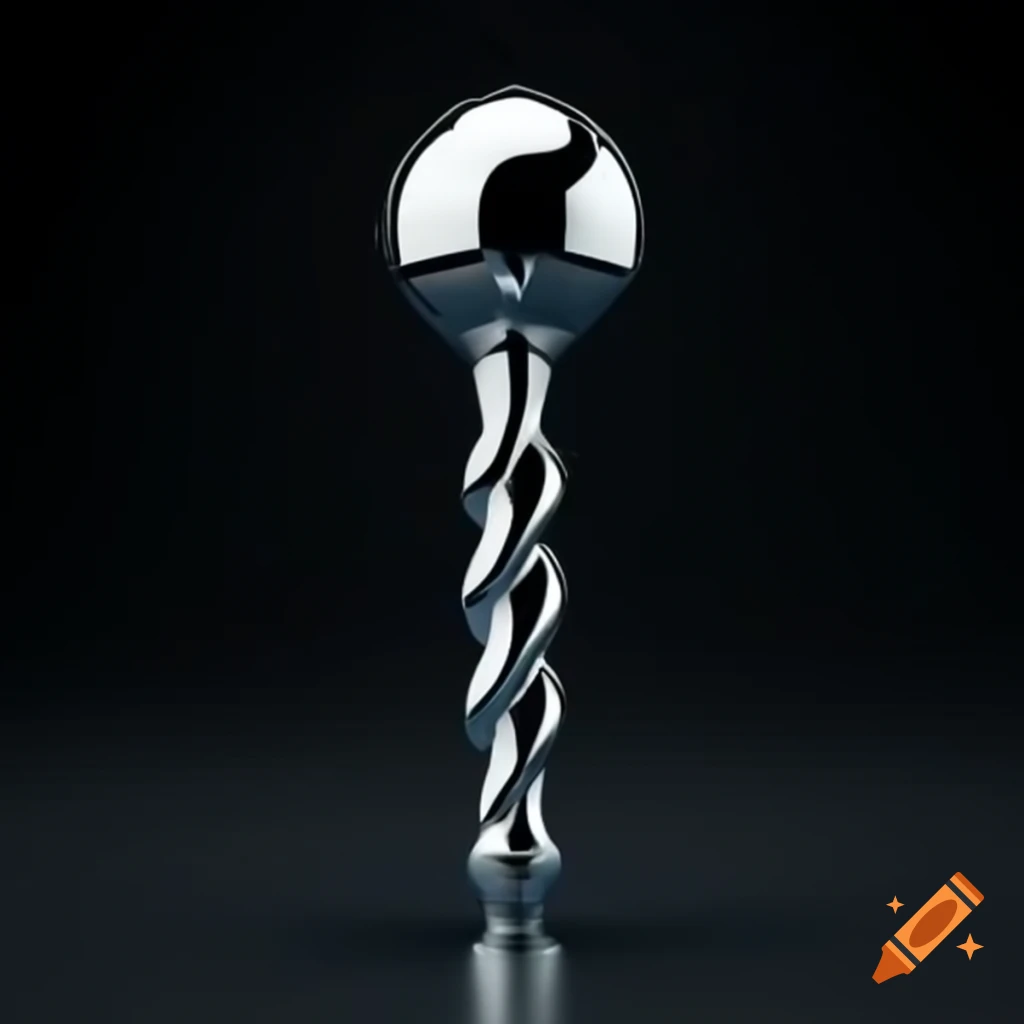 Gleaming chrome mace with refined design and smooth aesthetic on Craiyon