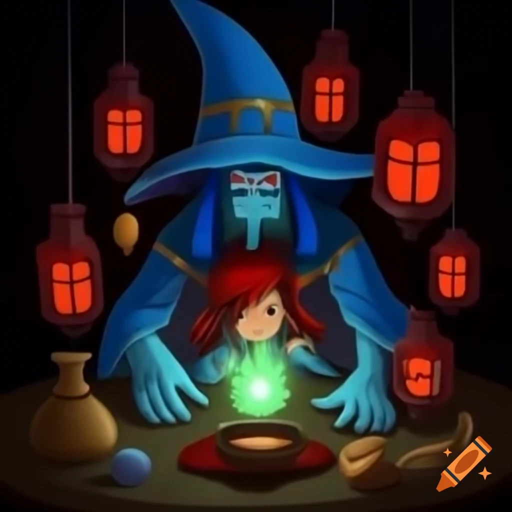 Description of Usidore the Blue, a wizard with magical powers on Craiyon