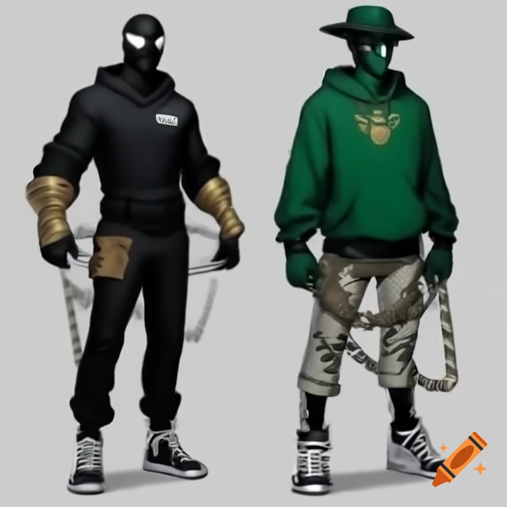 Gangster-inspired Spider-Man character with hoodies, tattoos, and ...