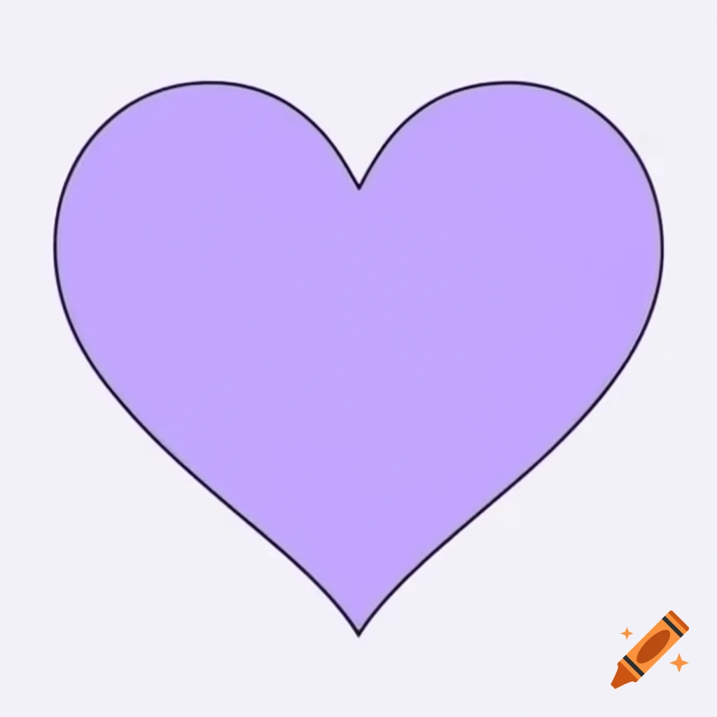 Light purple heart shape outlined in white with dark purple stylized ...