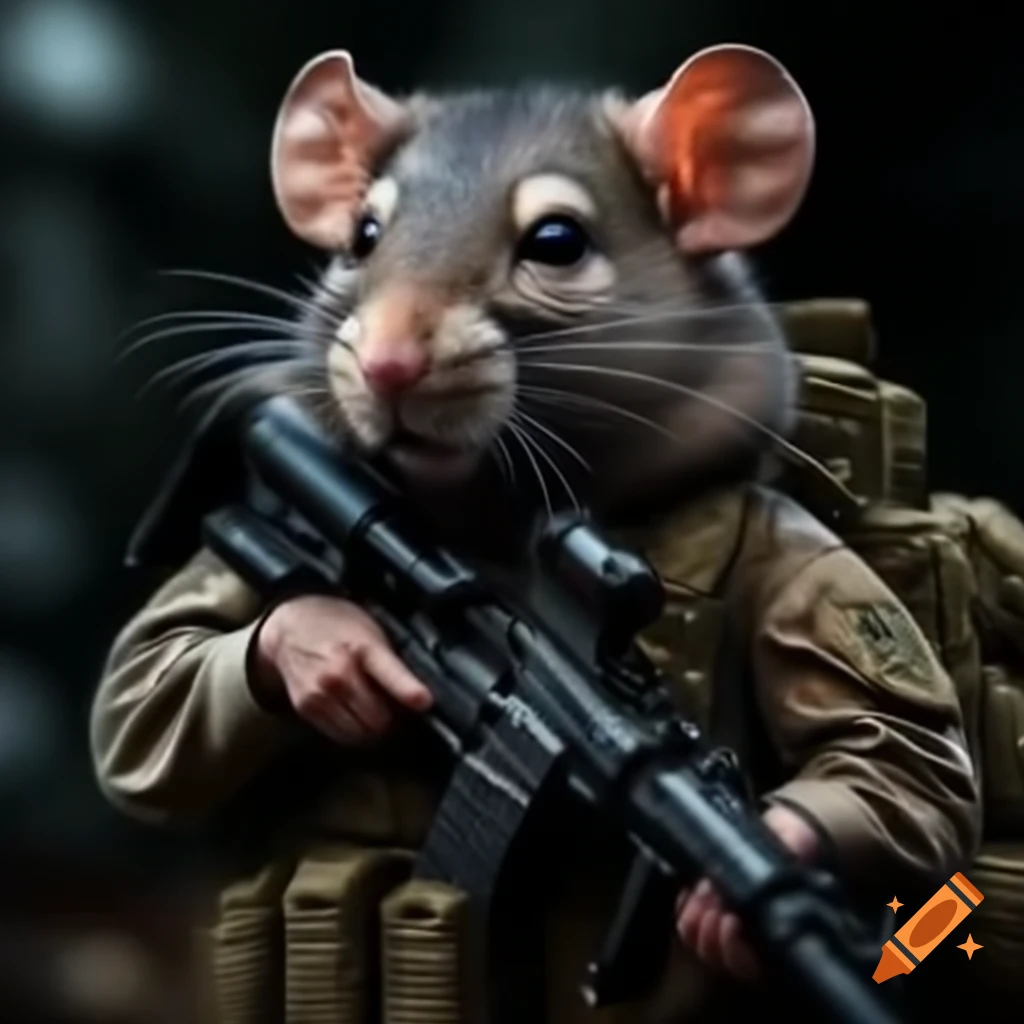 Military rat character from D4y team on Craiyon