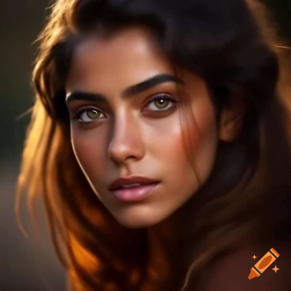 Beautiful Spanish Arabic woman with brown hair and light brown eyes on ...