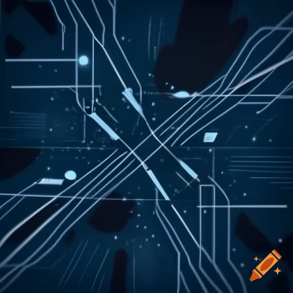 Black and white sketch of cyber-digital style crossing lines resembling ...