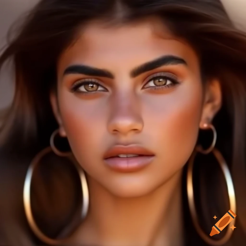 Beautiful Spanish Arabic woman with brown hair and curvy figure wearing ...